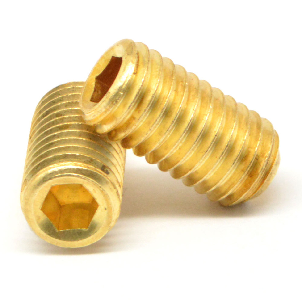 10 32 X 1 2 Fine Thread Socket Set Screw Cup Point Brass ASMC 10 32 X 1 2 Fine Thread Socket Set Screw Cup Point Brass ASMC