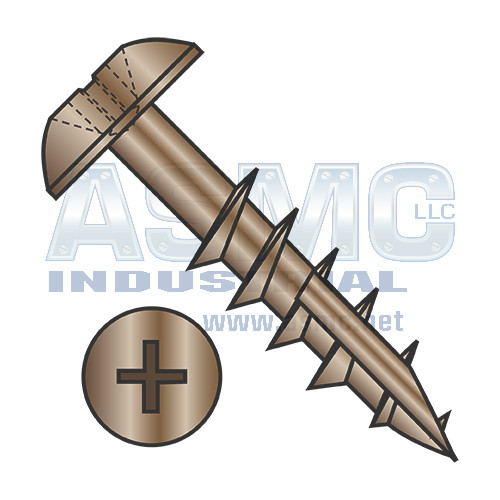 8X3/4 Phillips Truss Deep Thread Wood Screw Full Thread Type 17 Steel ...