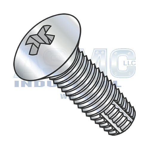 6-32X1/2 Phillips Oval Thread Cutting Screw Type F Fully Threaded Zinc ...