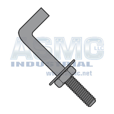 3/4-10X18 Bent Anchor Bolts With Nut And Washer Plain | ASMC.net