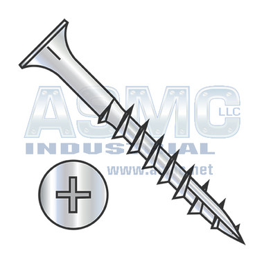 9-10X2 Phillips Flat Head w/Nibs Deep Thread Wood Screw Type 17 Point 2 ...