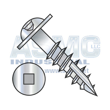 8-11X2 Square Drive Round Washer Head Deep Thrd Type 17 Wood Screw 2/3 ...