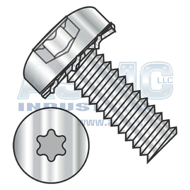 10-32X3/8 Six Lobe Pan External Tooth Sems Machine Screw Full Thread 18 ...