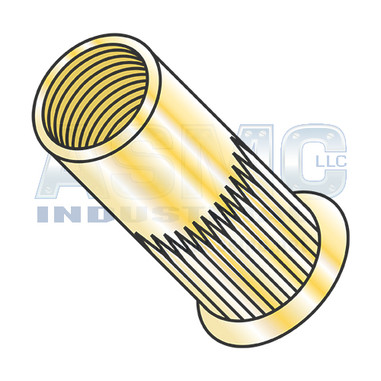 M10X1.50X3.56 Metric Thin Head Round Open-End Ribbed Rivet Nut Steel ...