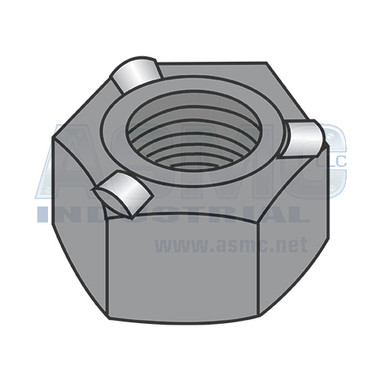 1/4-20 Hex Weld Nut With 3 Projections High Pilot Height Steel Plain ...