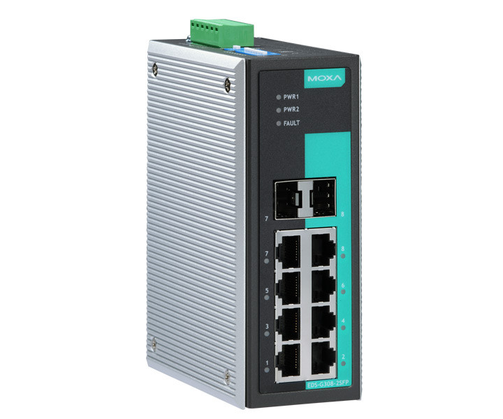 Moxa EDS-G308 Series Gigabit Unmanaged Industrial Ethernet Switches