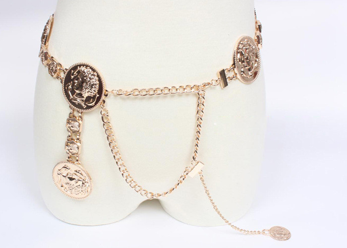 New fashion luxury designer brand chain belt for women Golden coin ...