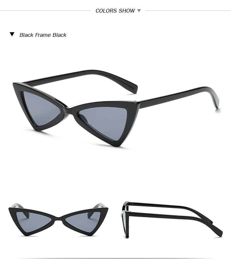 Vintage Women Sunglasses Triangle Black Ladies Sunglass Retro Red Color ...
