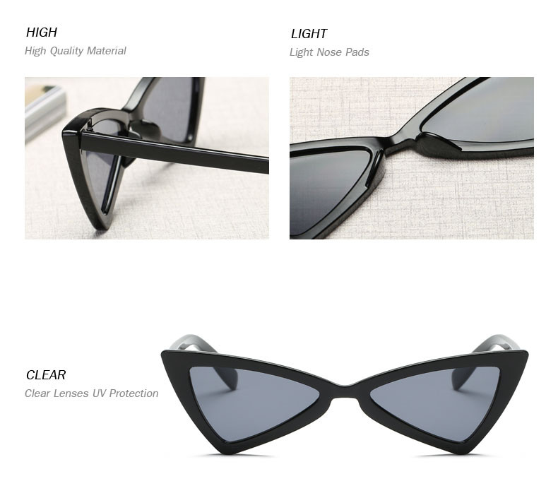 Vintage Women Sunglasses Triangle Black Ladies Sunglass Retro Red Color ...