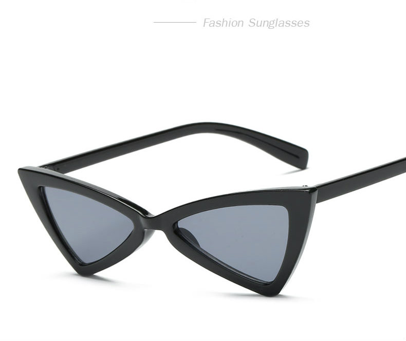 Vintage Women Sunglasses Triangle Black Ladies Sunglass Retro Red Color ...