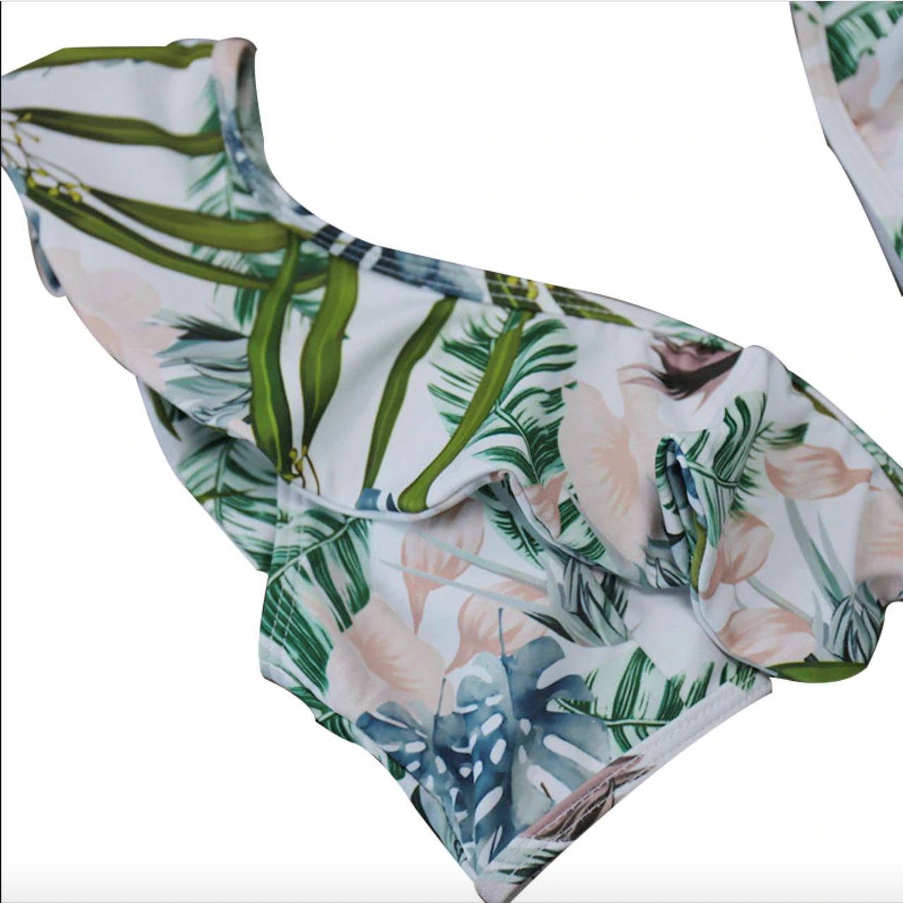 Hot Leaves Print Bikinis 2019 Ruffle Shoulder Swimwear Women Bikini Set ...