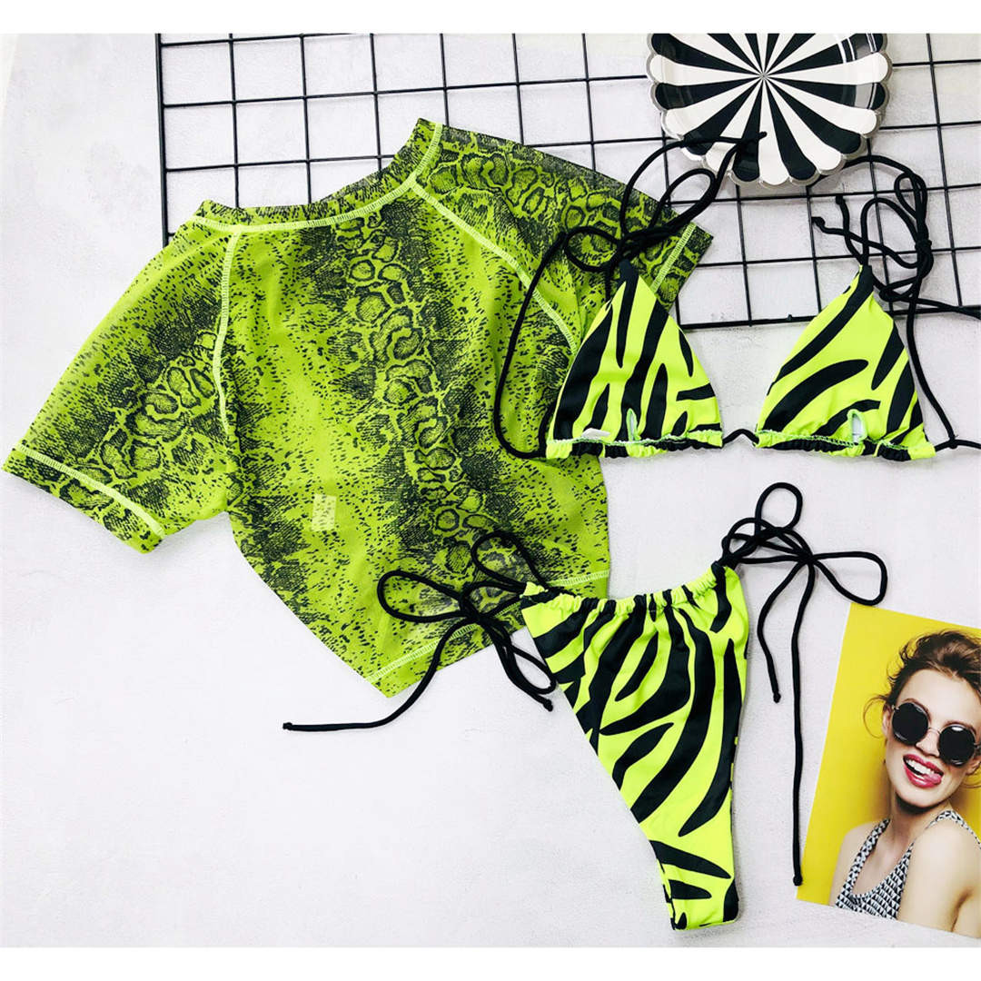 Sexy Zebra Printed Bikini 2019 Female Swimsuit Women Swimwear Three ...
