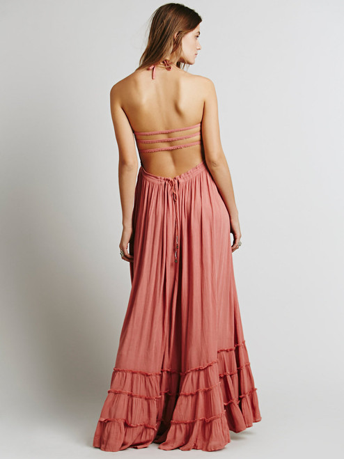 Boho Sleeveless backless Maxi Dress