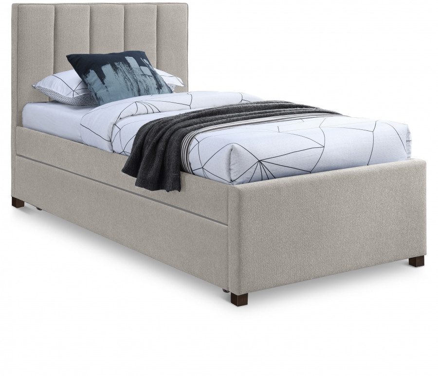 Linen Textured Fabric Bed-King - Celebrity Furnishings
