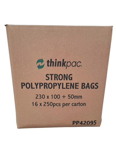 Clear Polypropylene Bags - 230 x 100 + 50mm