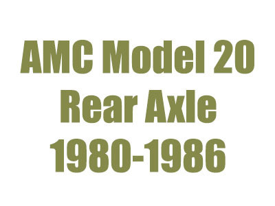 Parts for 1980-1986 Jeep SJ & J-Series AMC Model 20 Semi-Float Rear ...