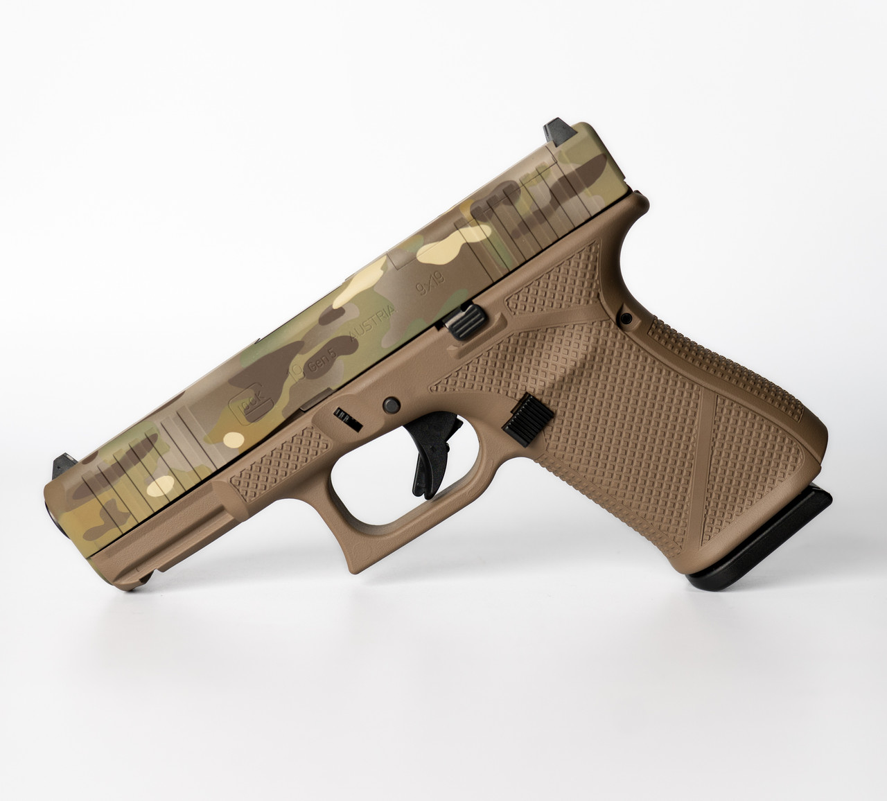 WWLLC Custom Glock 19 M.O.S. MC FDE, Diamonds Side Stipple - Weapon ...