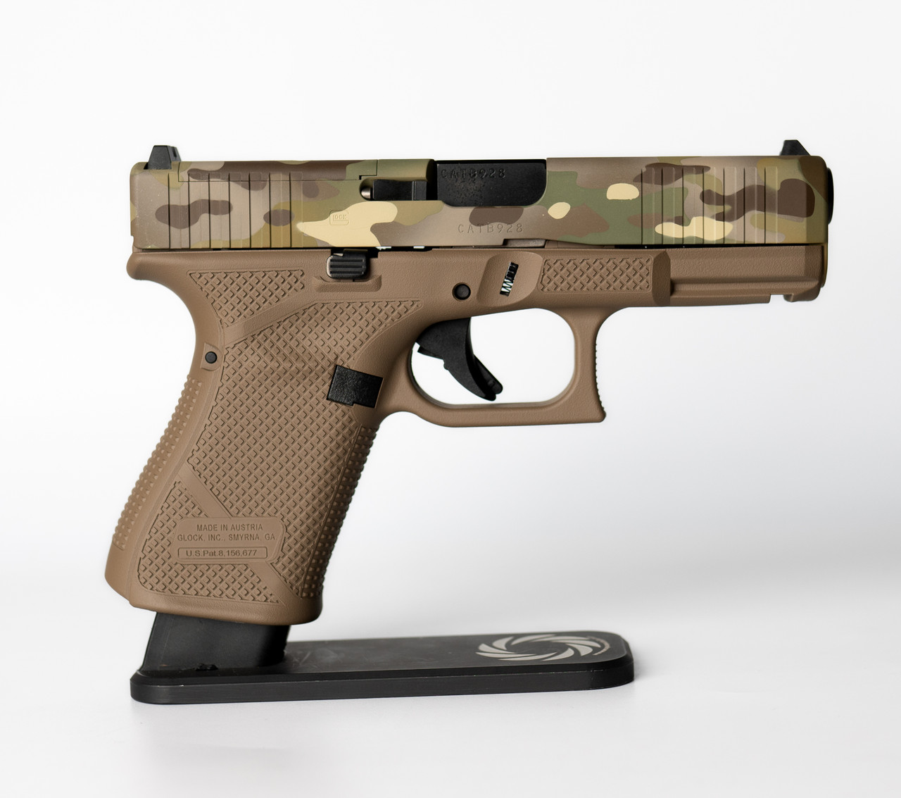 WWLLC Custom Glock 19 M.O.S. MC FDE, Diamonds Side Stipple - Weapon ...