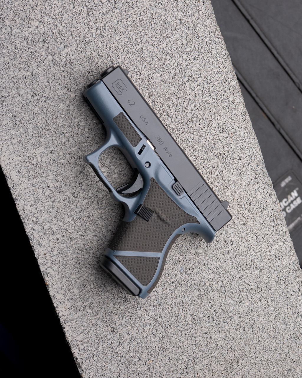 WWLLC Custom Glock 42 Elite Grey Slide Full Diamond Stipple W/ Double ...