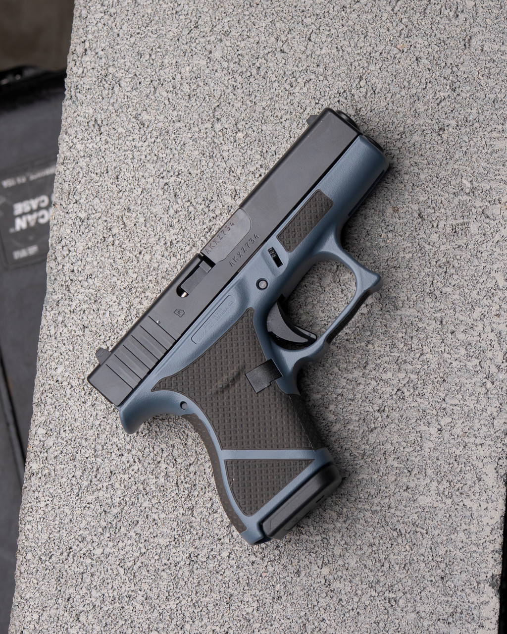 WWLLC Custom Glock 42 Elite Grey Slide Full Diamond Stipple W/ Double ...