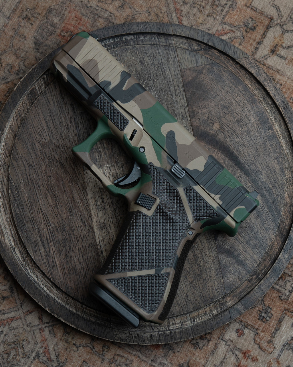 WWLLC Custom Glock 19 M.O.S. M81 Full Diamond Stipple W/ Double ...