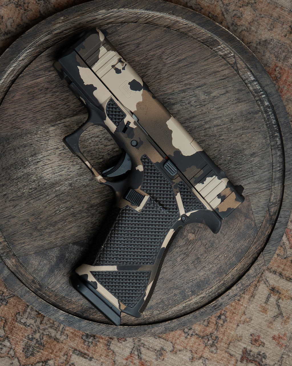 WWLLC Custom Glock 43x M.O.S. Sandstone Granite Full Diamond Stipple W ...