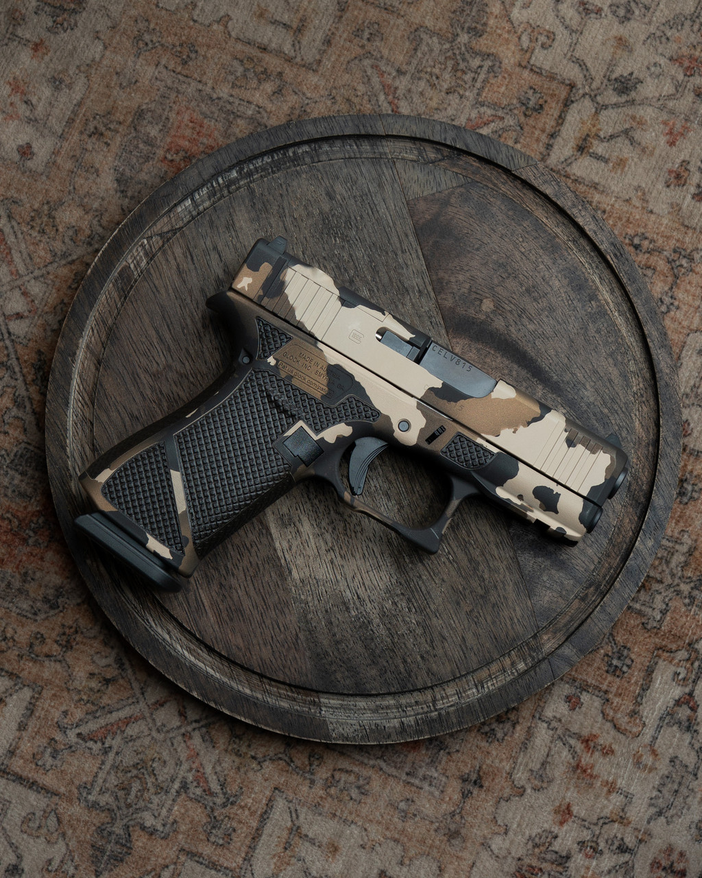 WWLLC Custom Glock 43x M.O.S. Sandstone Granite Full Diamond Stipple W ...