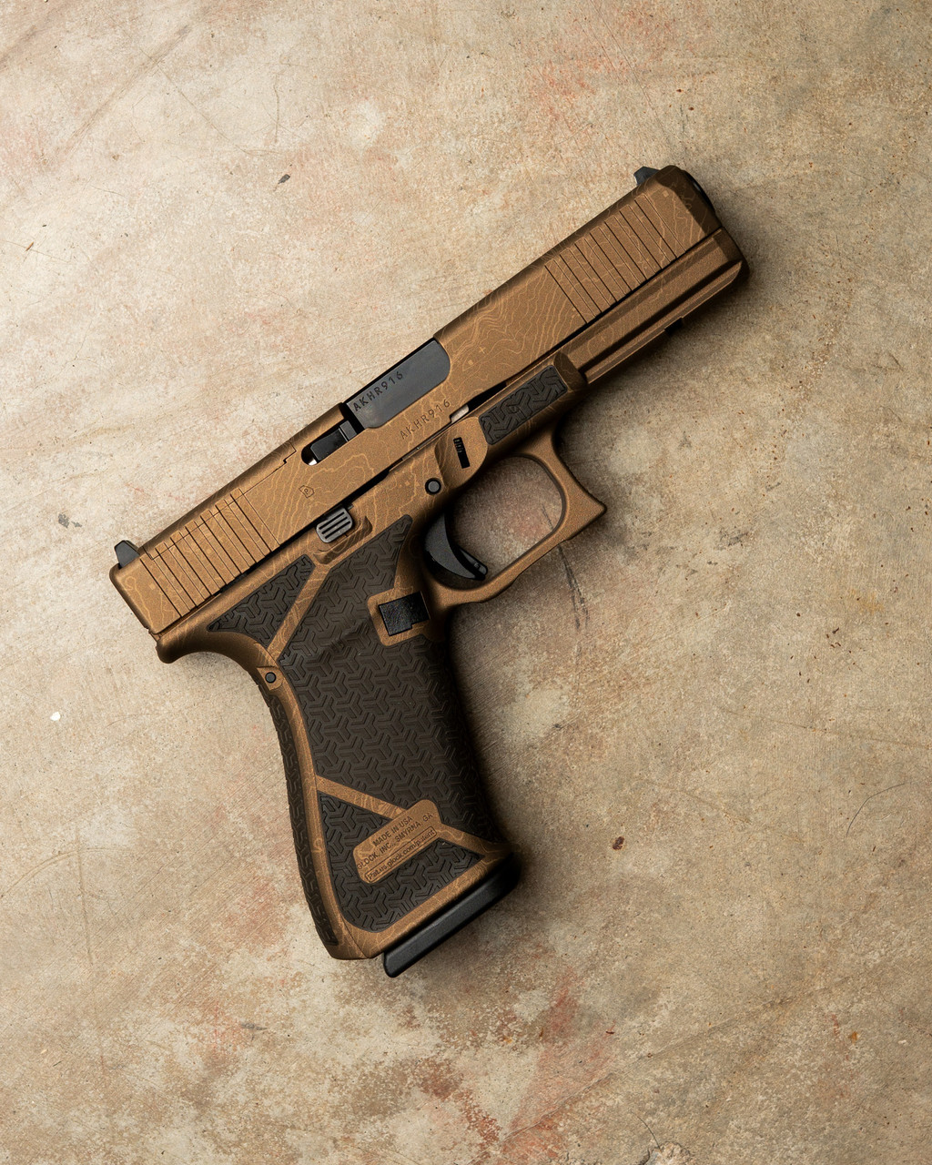 WWLLC Custom Glock 20 MOS Bronze Topo Full Mask Stipple - Weapon Works LLC