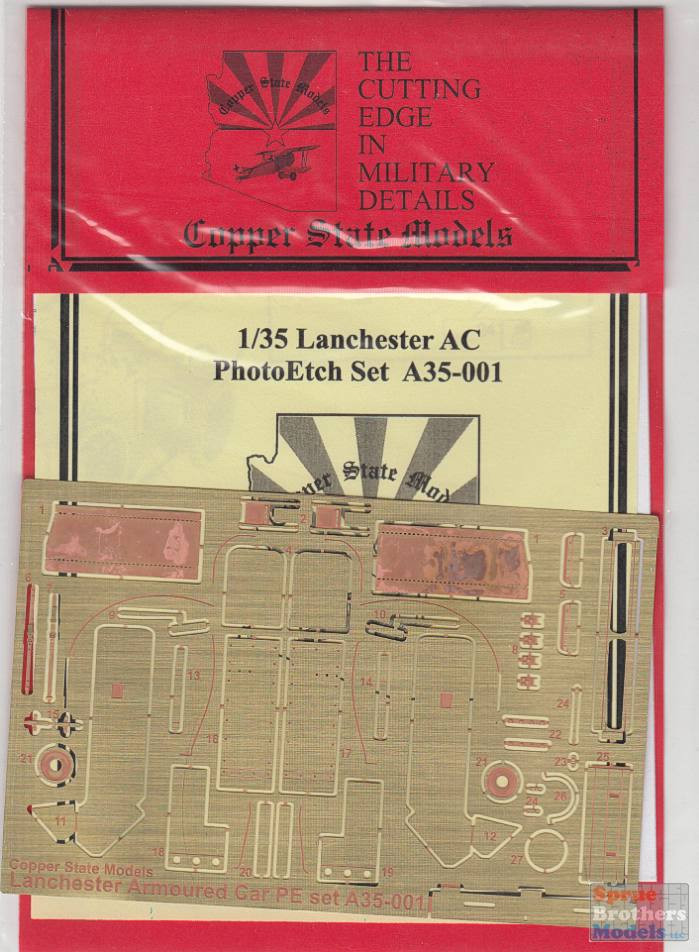 CSMA35001 1:35 Copper State Models Lanchester Armoured Car Photo Etch ...