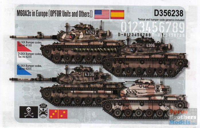 ECH356238 1:35 Echelon Decals - M60A3's in Europe (OPFOR Units and ...