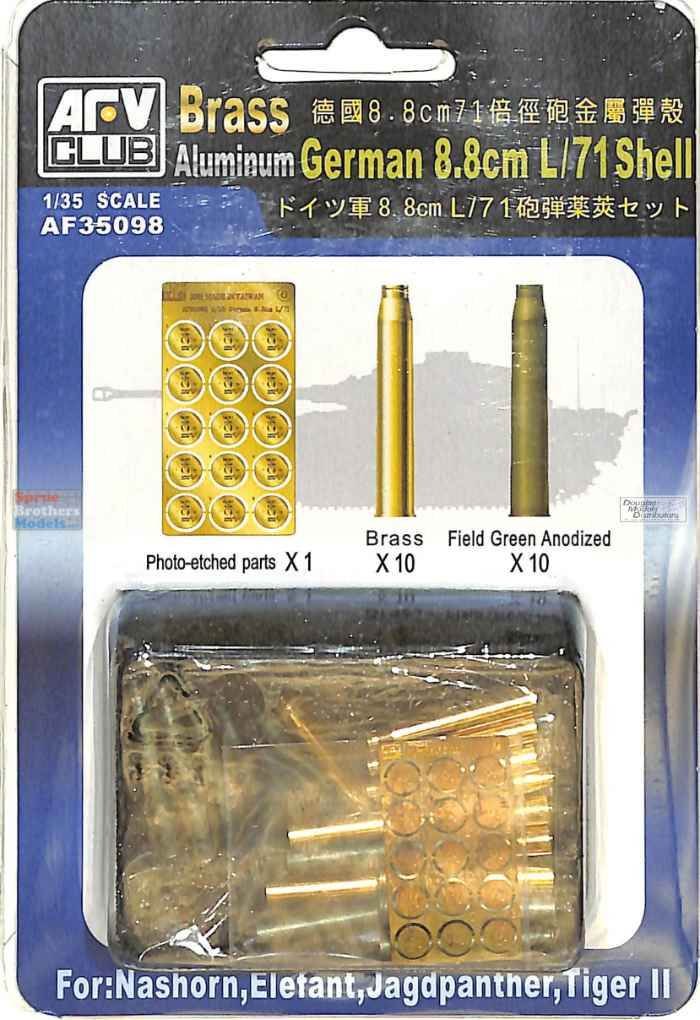 AFV35072 1:35 AFV Club German 8.8cm L/71 Tank Gun Ammunition and ...