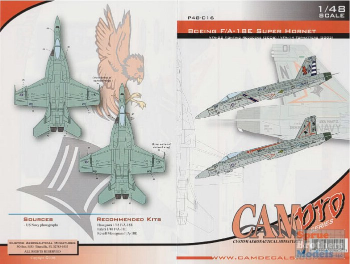 SBD48002 1:48 SB Decals F-18F F-18E Super Hornet VFA-11 Red Rippers ...