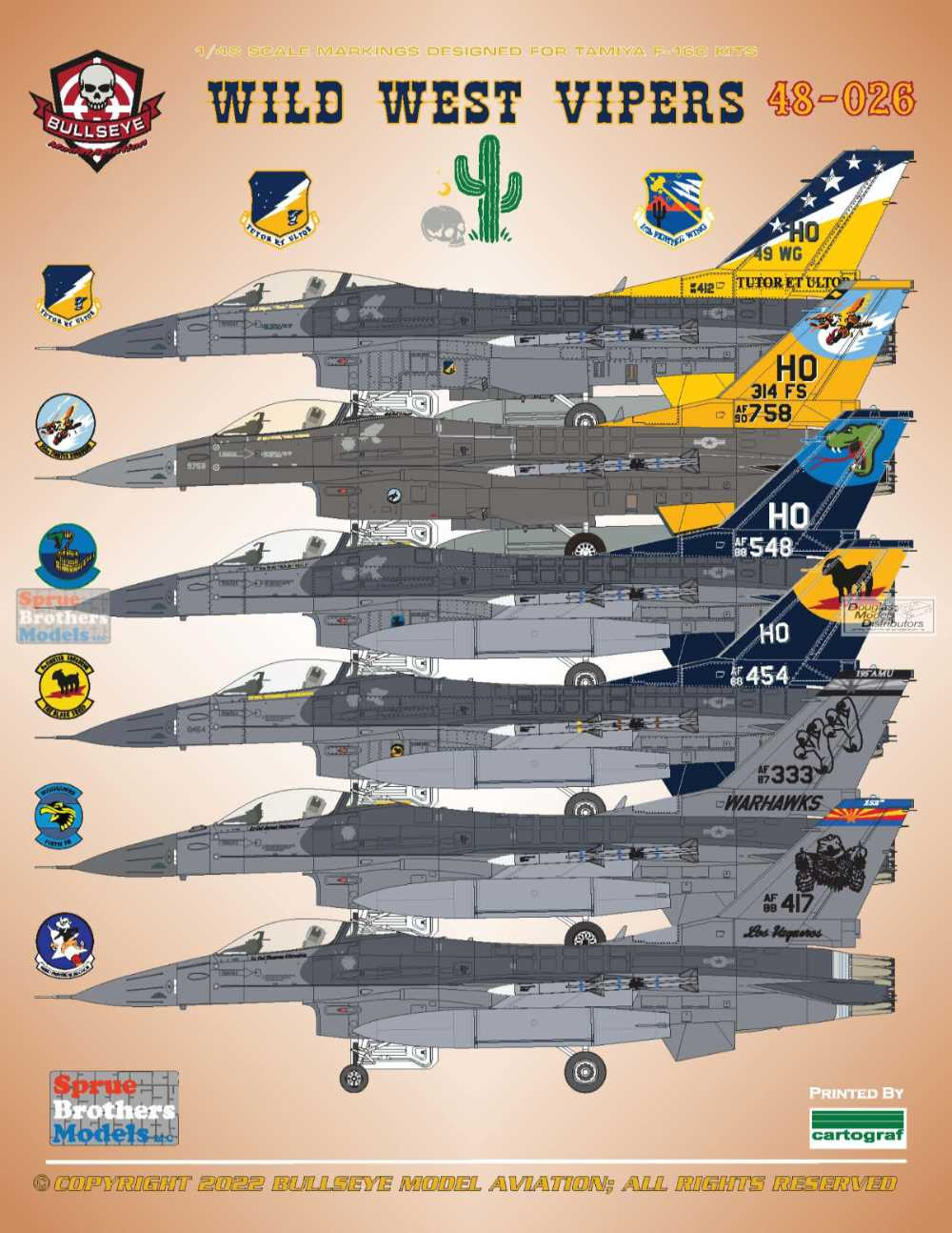 BMA48026 1:48 Bullseye Model Aviation Decals - F-16C Falcon 'Wild West ...