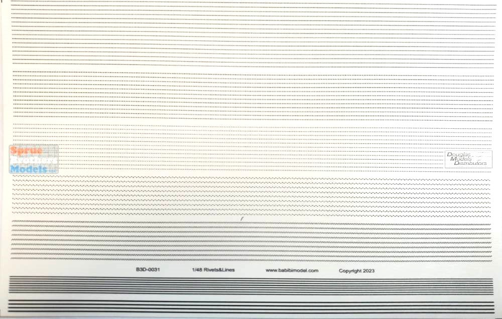 BBBB3D0031 1:48 Babibi Model 3D Detail Set - Rivets & Lines - Sprue ...