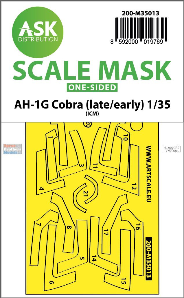 ASKM35013 1:35 ASK/Art Scale Mask - AH-1G Cobra (Early/Late) (ICM kit ...