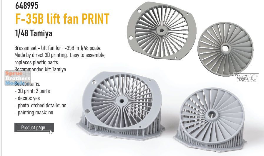 EDU648995 1:48 Eduard Brassin Print - F-35B Lightning II Lift Fan (TAM ...