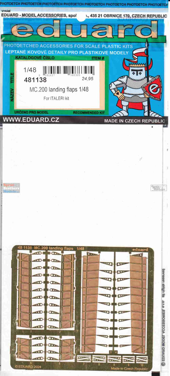 EDU481138 1:48 Eduard PE - MC.200 Saetta Landing Flaps (ITA kit ...