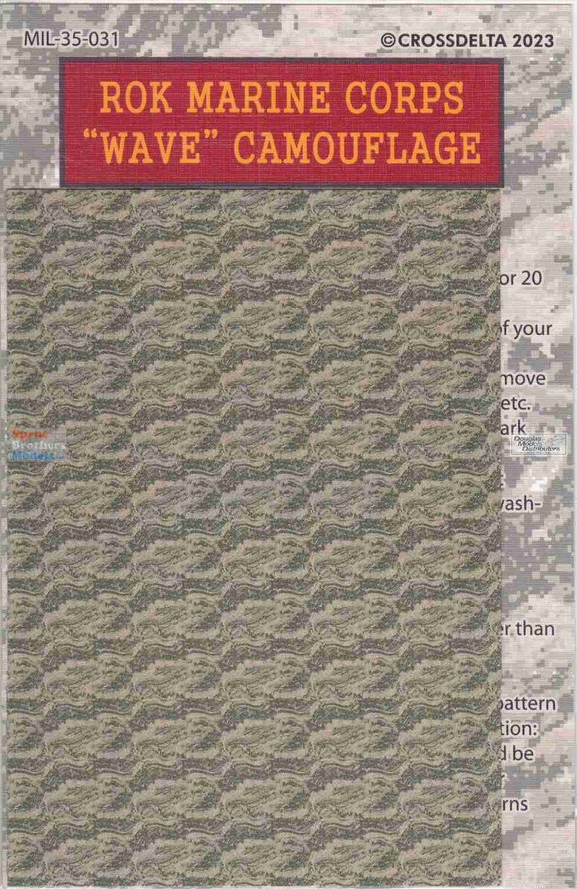 CXDMIL35031 1:35 CrossDelta ROK Marine Corps 'Wave' Camouflage Decal ...