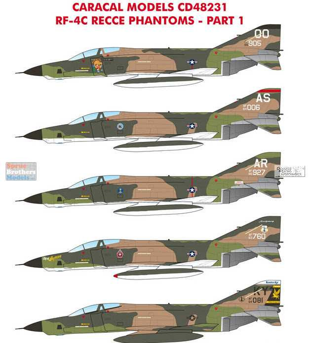 CARCD48231 1:48 Caracal Models Decals - RF-4C Phantom II 'Recce Phantoms' Part 1 - Sprue ...