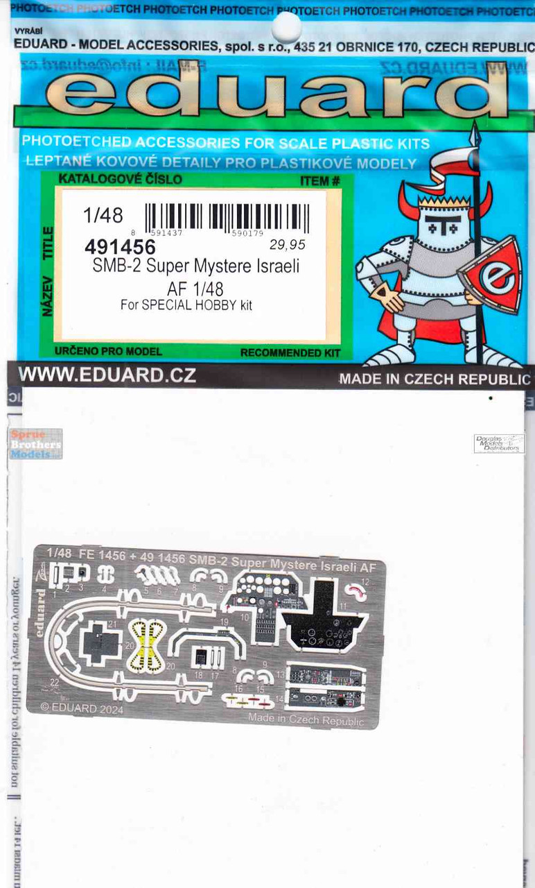 EDU491456 1:48 Eduard Color PE - SMB-2 Super Mystere IAF Detail Set ...