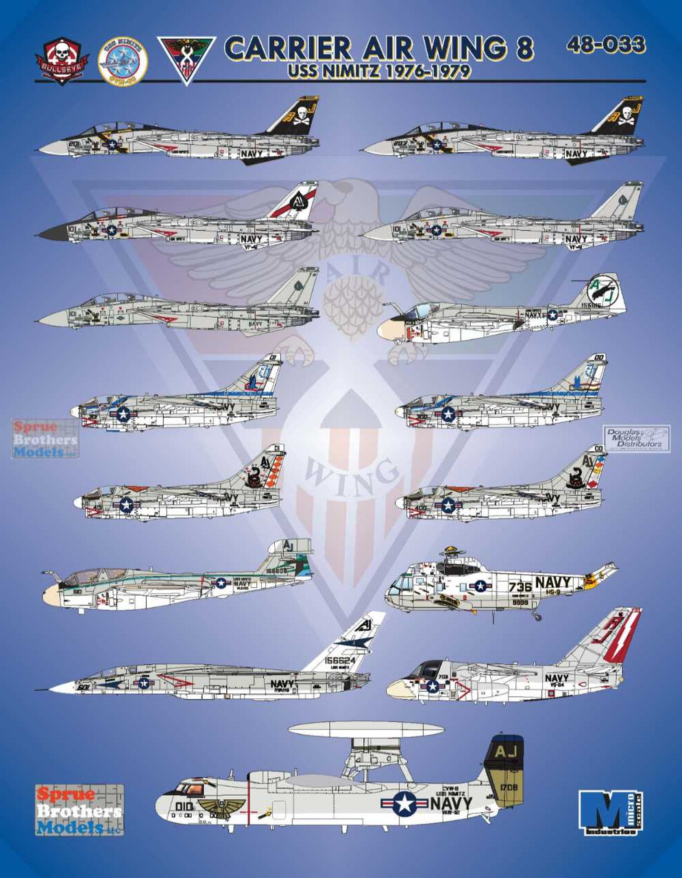 BMA48033 1:48 Bullseye Model Aviation Decals - Carrier Air Wing 8 USS ...