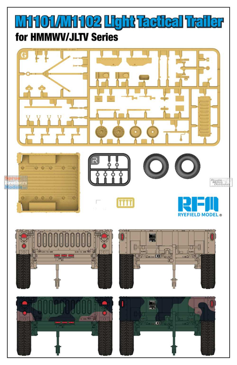 RFMRM5117 1:35 Rye Field Model M1101/M1102 Light Tactical Trailer (for ...