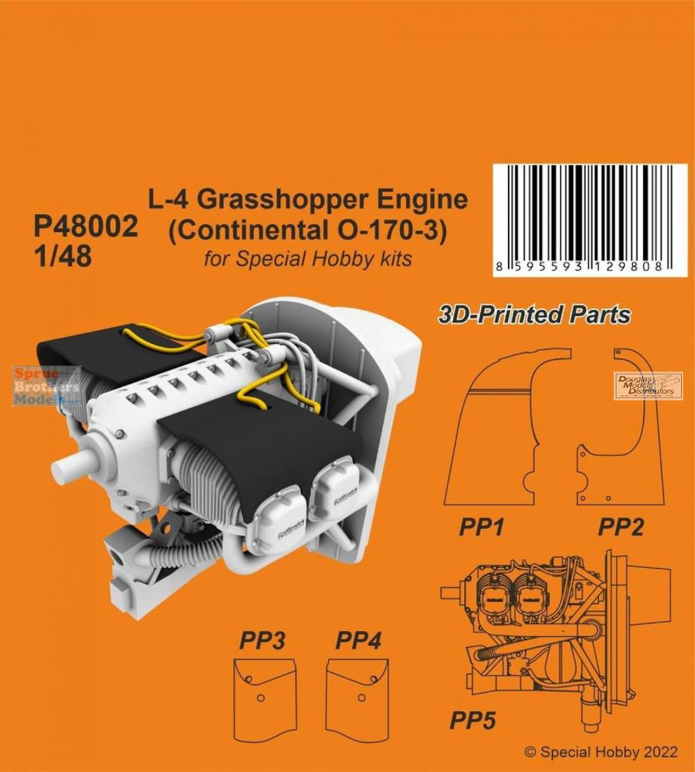 SPHP48002P 1:48 Special Hobby L-4 Grasshopper Engine (Continental O-170 ...