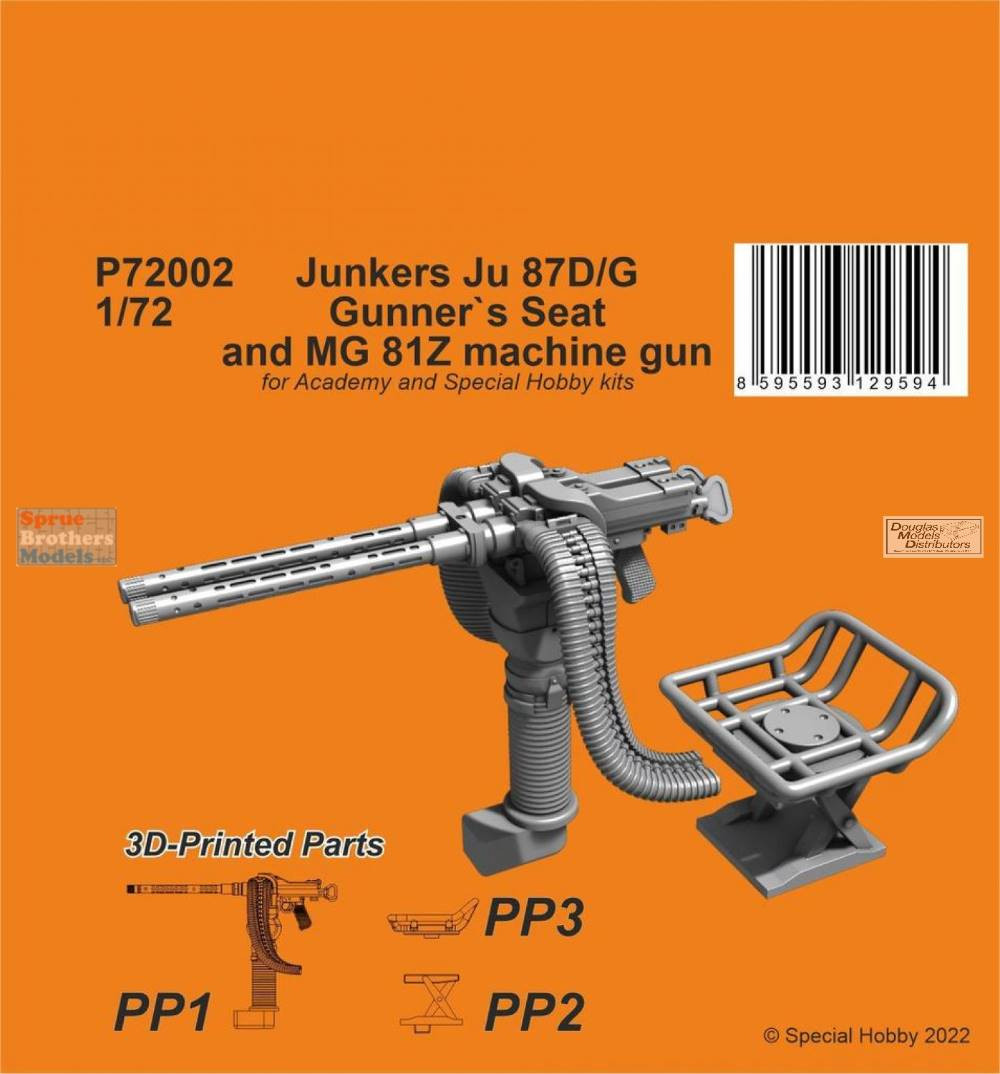 SPHP72002P 1:72 Special Hobby Ju87D Ju87G Stuka Gunner's Seat & MG 81Z ...