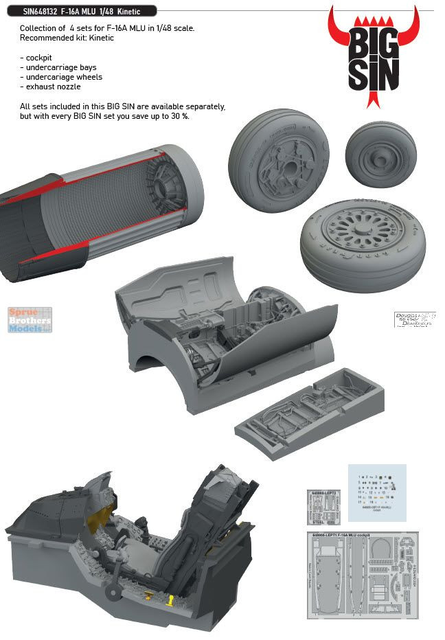 EDUSIN648132 1:48 Eduard BIG SIN F-16A MLU Falcon Super Detail Set (KIN ...