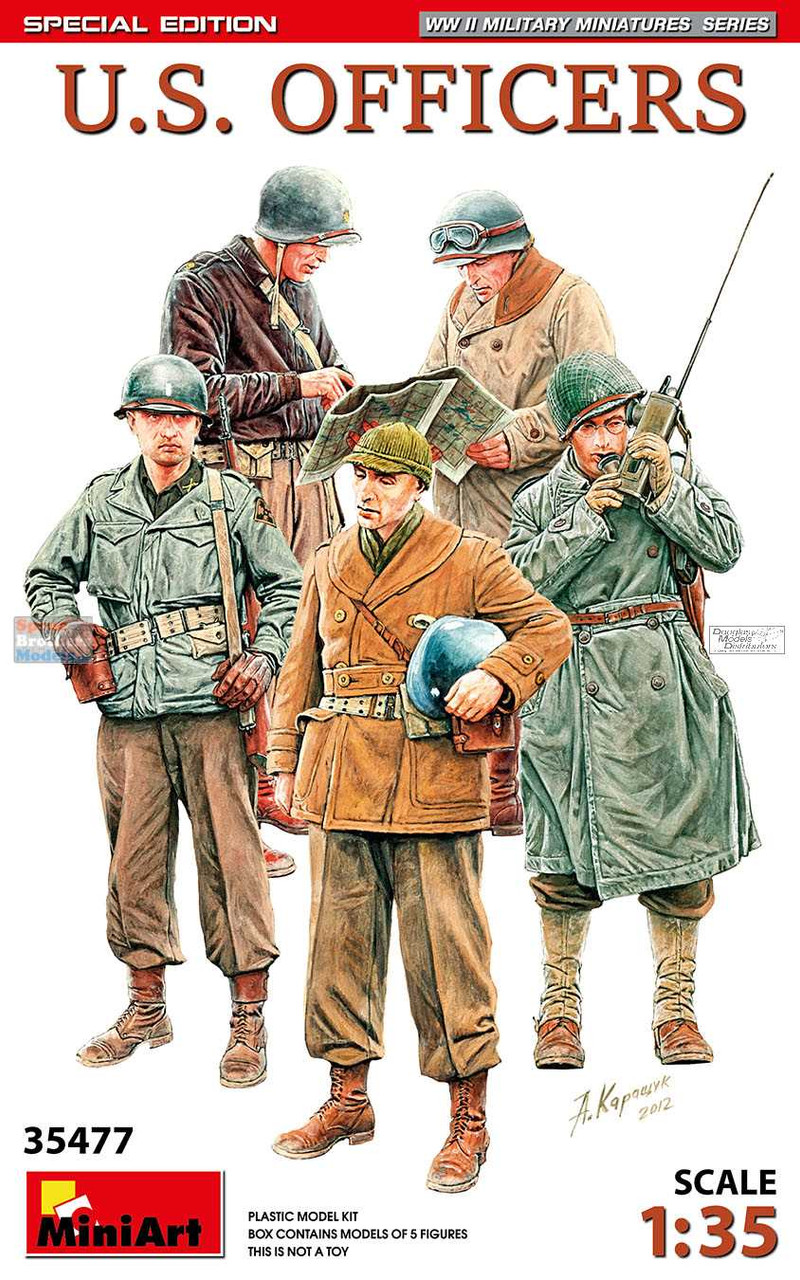MIA35477 1:35 MiniArt US Officers Figure Set - Sprue Brothers Models LLC