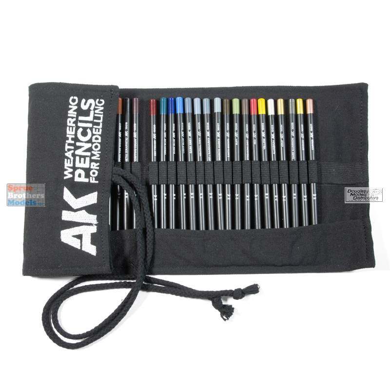 AKI010048 AK Interactive Weathering Pencils Full Range in Cloth Case ...
