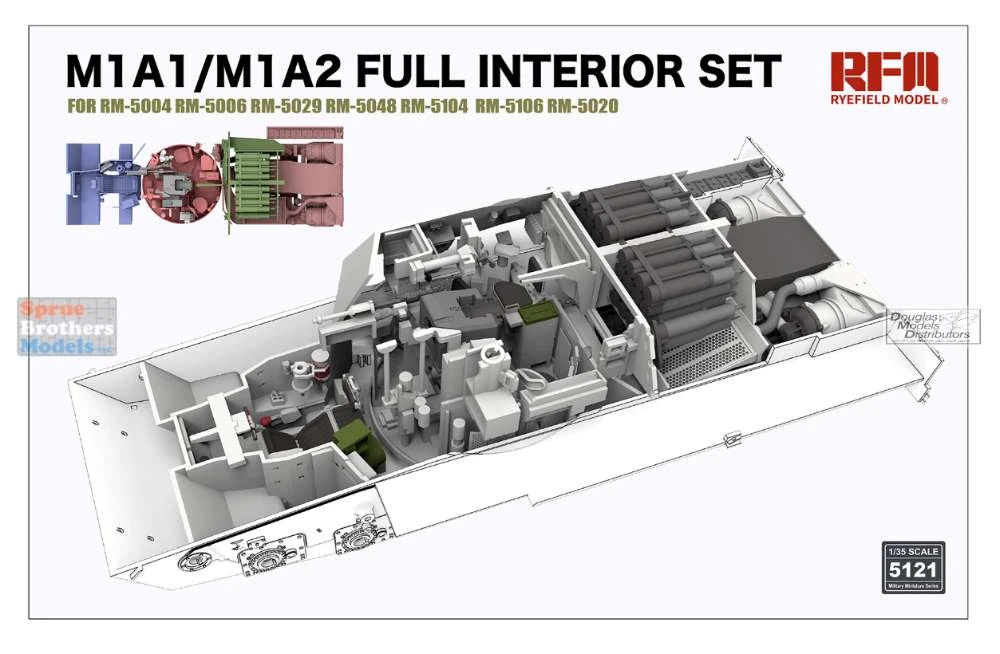 RFMRM5121 1:35 Rye Field Model M1A1 M1A2 Abrams Full Interior Set (RFM ...