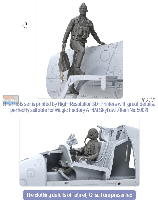 MGF7510 1:48 Magic Factory Pilots Figure Set for A-4M Skyhawk - Sprue ...
