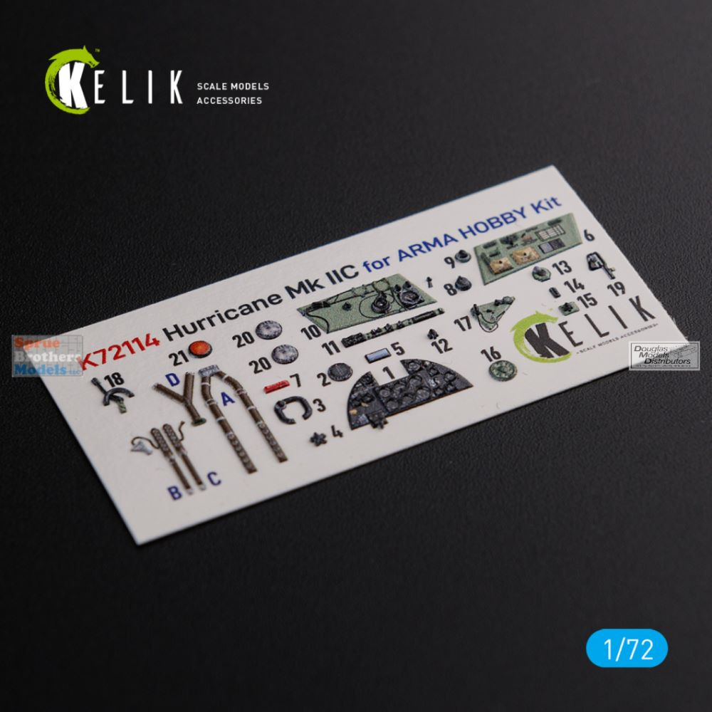 RESK72114K 1:72 ResKit/Kelik 3D Detail Set - Hurricane Mk.IIc (ARM kit ...